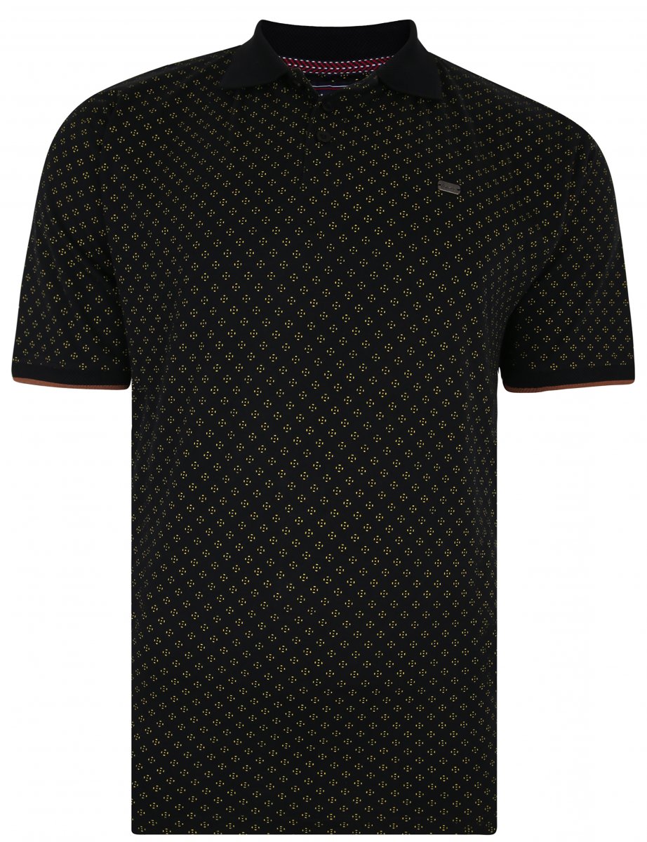 Polos en tallas grande Kam Jeans 5440 Dobby Print Polo - MotleyDenim.es